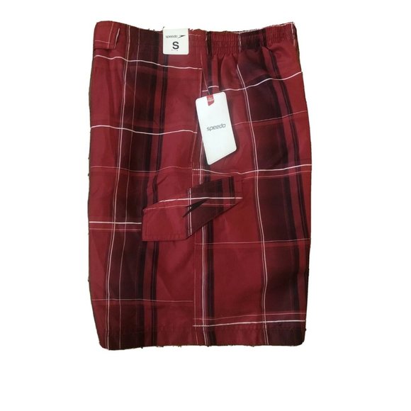 Speedo | Swim | Nwtspeedomens Sz S Cargored Pepperplaid Swimboard ...